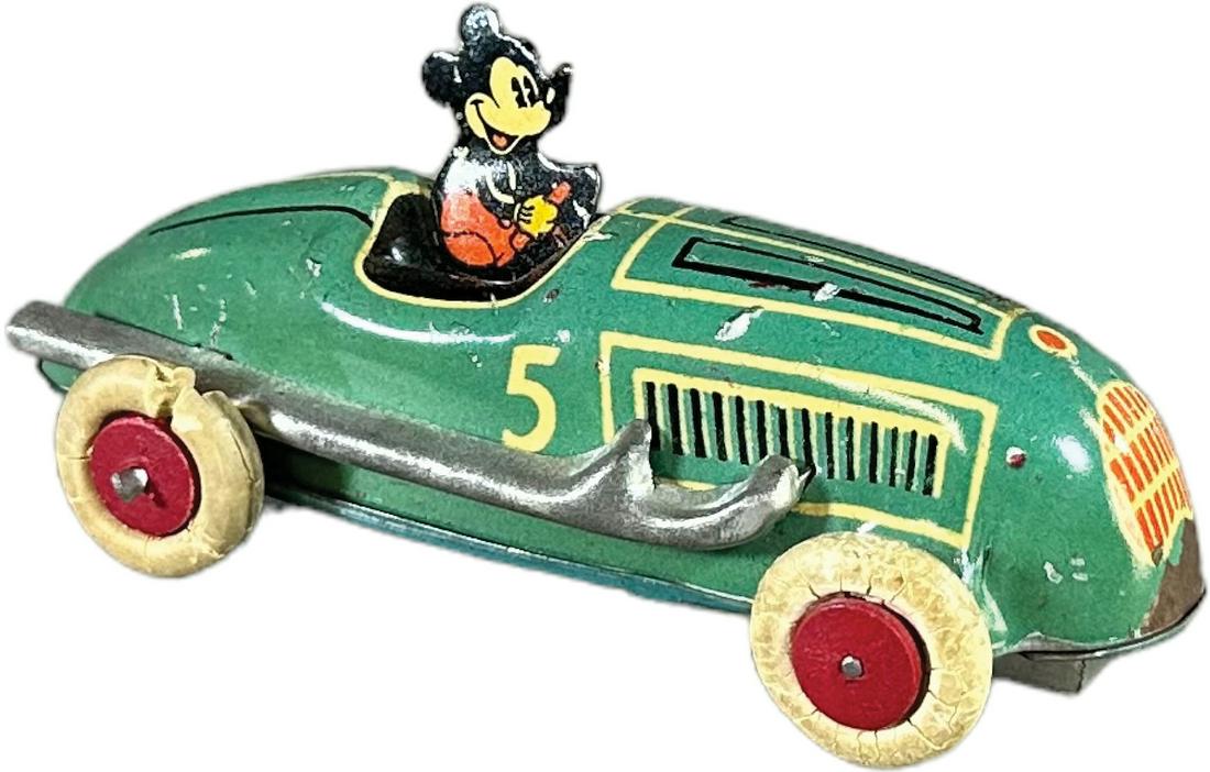 Mickey Mouse Racing Car Wind-up Auction