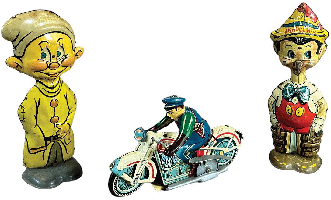 Marx Pinocchio & Dopey W/ Linemar Cycle Auction