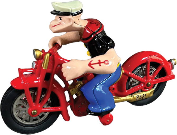 Pride Lines Hubley Popeye On Motorcycle