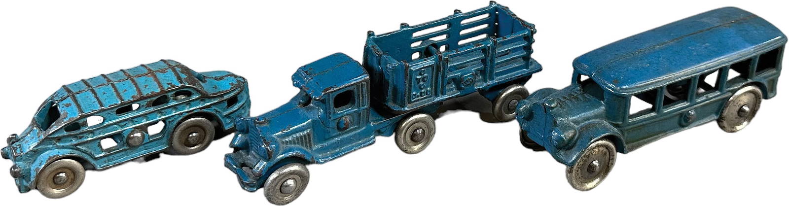 Three Small Ac Williams Cast Iron Trucks