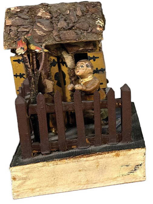 Erzgebirge Boy At Bird Tree Squeak Toy Auction