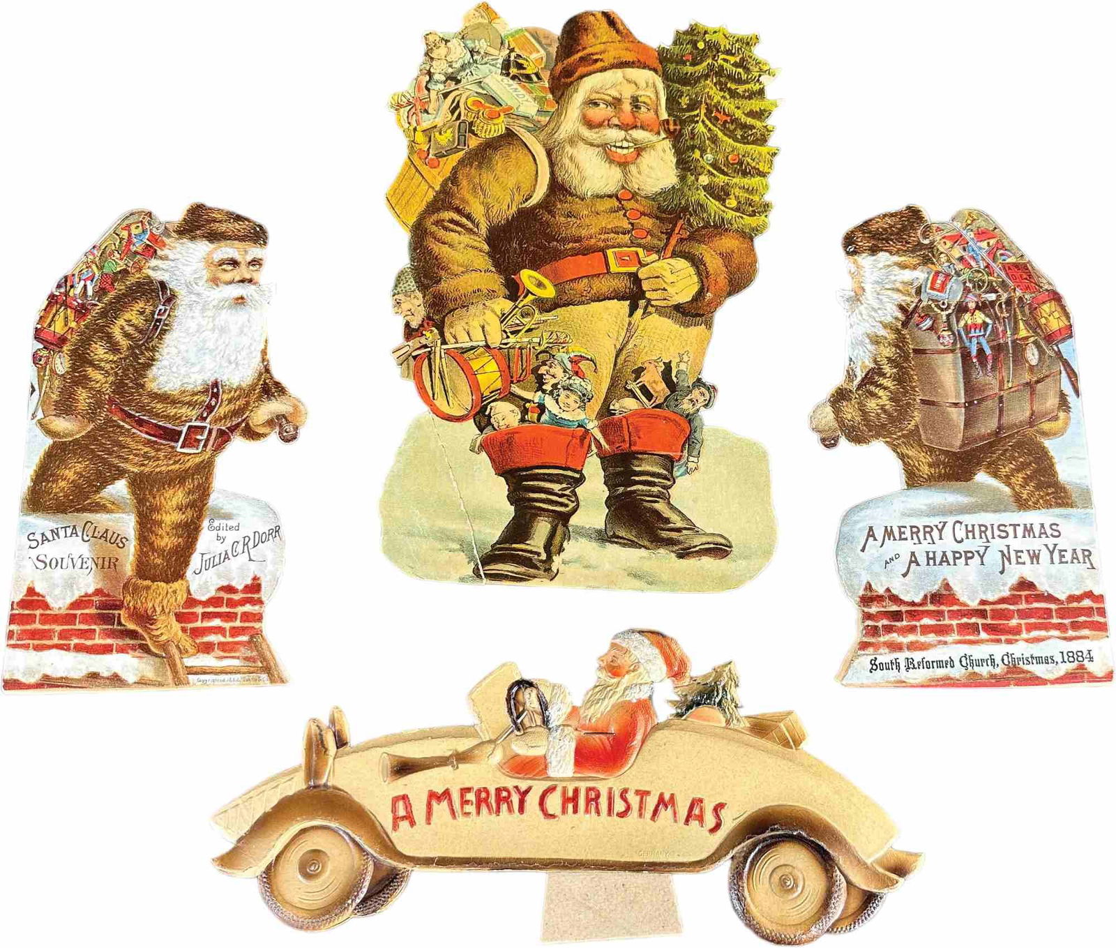 Four Santa Die-cuts Auction