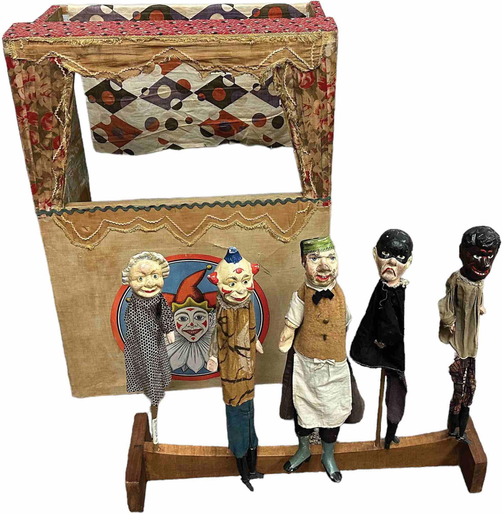 Early Wooden Puppet Show Theatre Auction