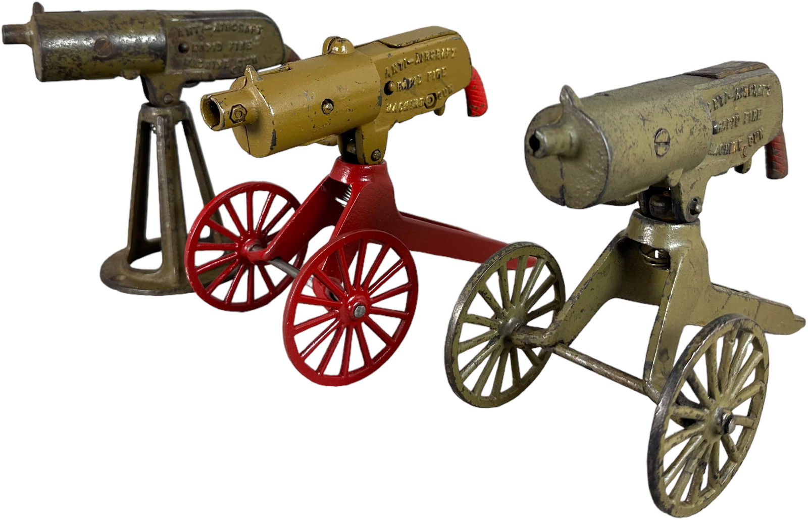 Three Grey Iron Rapid Fire Cannons Auction
