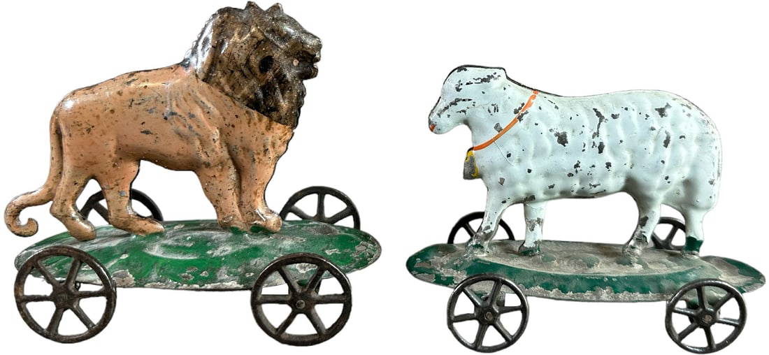 George Brown Lion W/ Fallows Lamb Platform Toys Auction