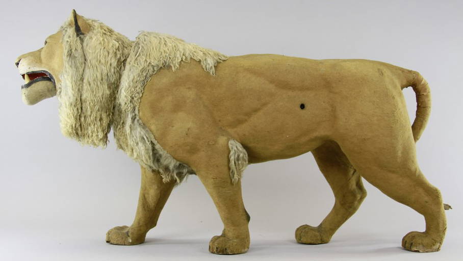 Large Papier Mâché Clockwork Lion Nodder