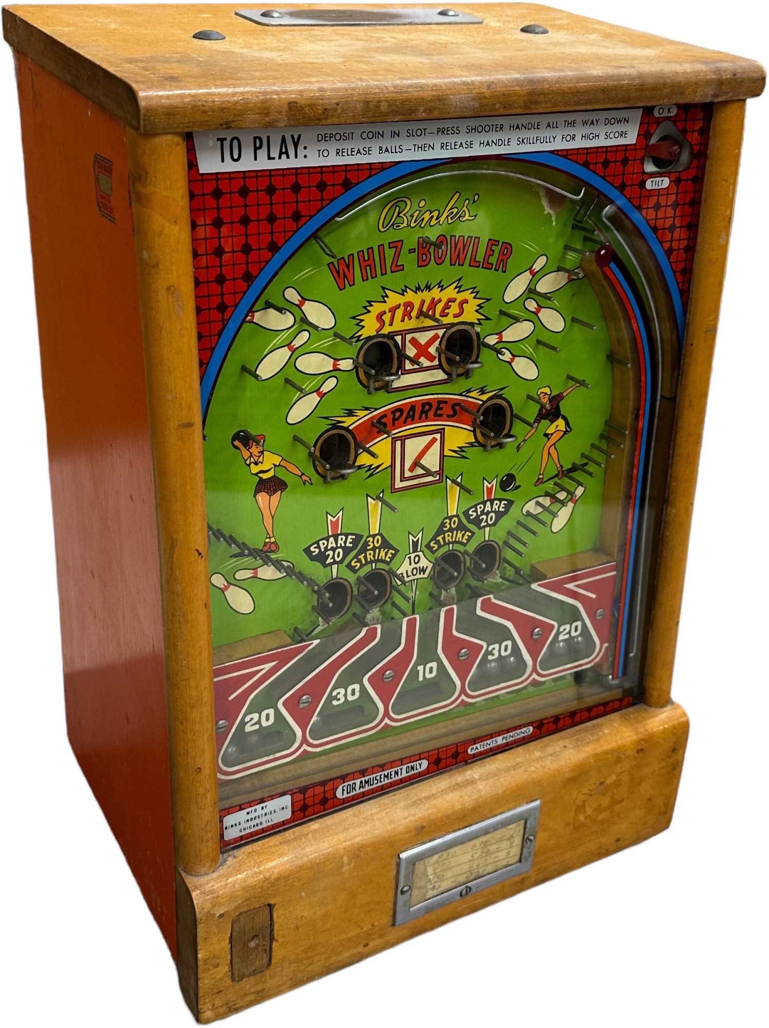 Binks Whiz Bowler Arcade Game Auction