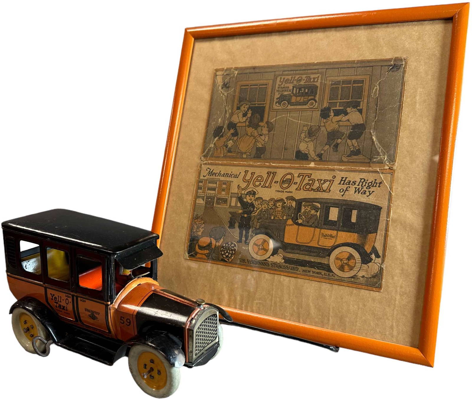 Strauss Yell-o-taxi W/ Framed Box Auction