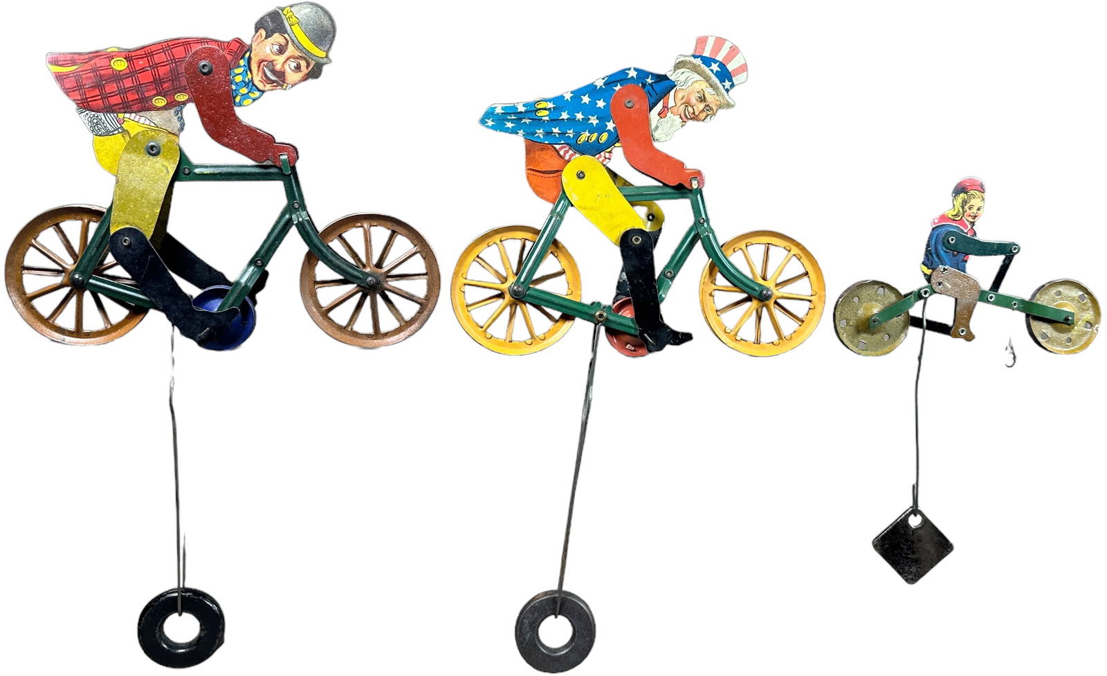 Three Ac Gilbert Bicyclist String Toys Auction