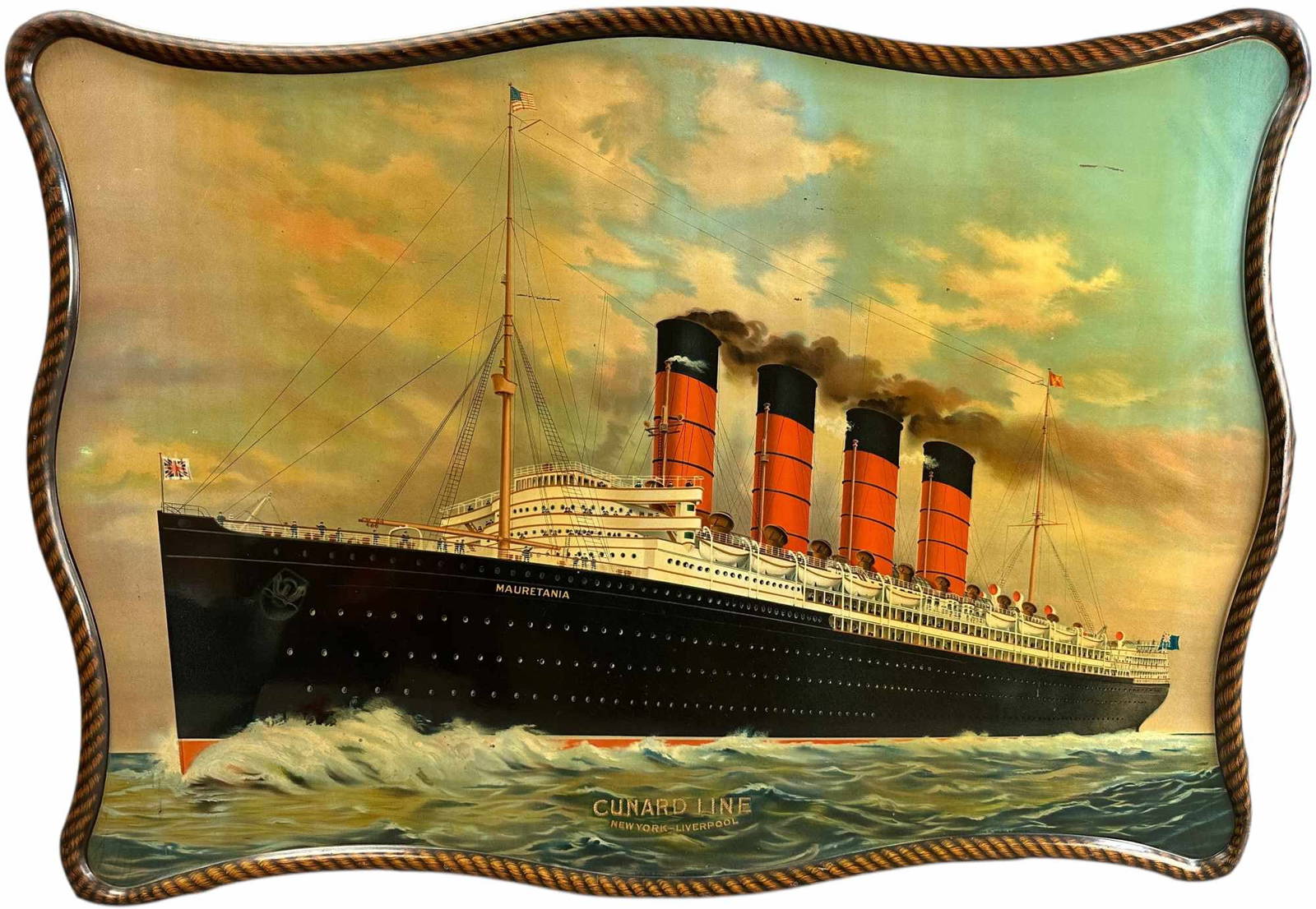 Cunard Steamship Lines Advertising Sign Auction