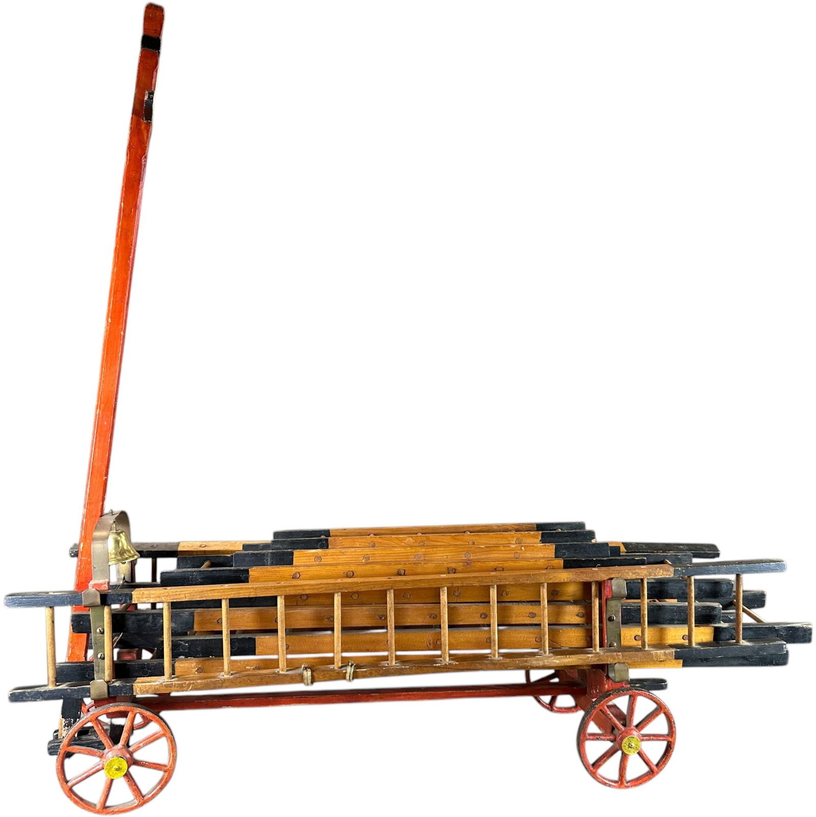 Large Wooden Ladder Wagon W/ Bell Auction