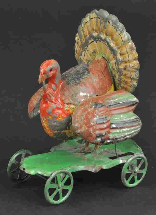 TURKEY ON PLATFORM PULL TOY