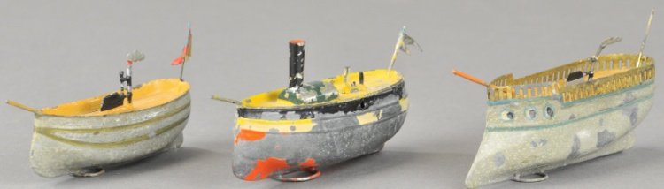 LOT OF TWO LEAD SHIP TOYS - May 03, 2013 | Bertoia Auctions in NJ
