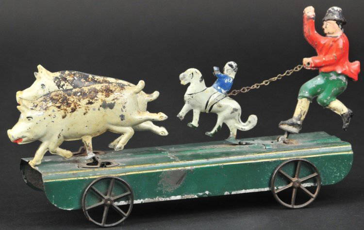 BOY CHASING PIGS TOY - Nov 15, 2014 | Bertoia Auctions in NJ
