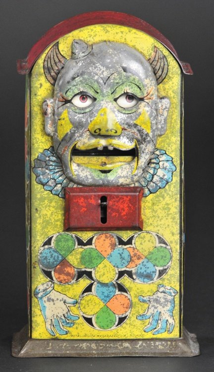 JOLLY JOE CLOWN TIN MECHANICAL BANK - Nov 11, 2016 | Bertoia Auctions in NJ