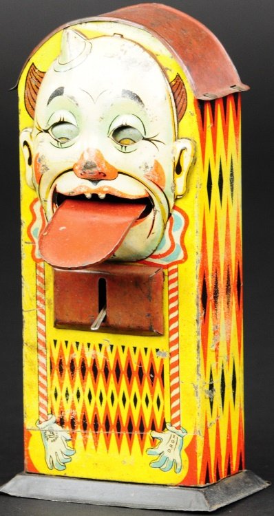 JOLLY JOE CLOWN TIN MECHANICAL BANK - Nov 11, 2016 | Bertoia Auctions in NJ