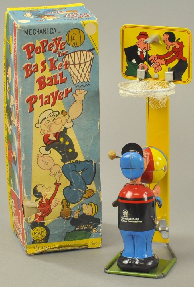 POPEYE BASKETBALL PLAYER TOY w/BOX