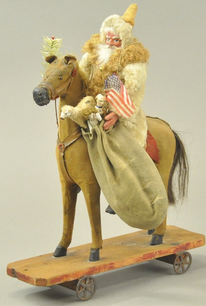 SANTA ON PLATFORM HORSE TOY