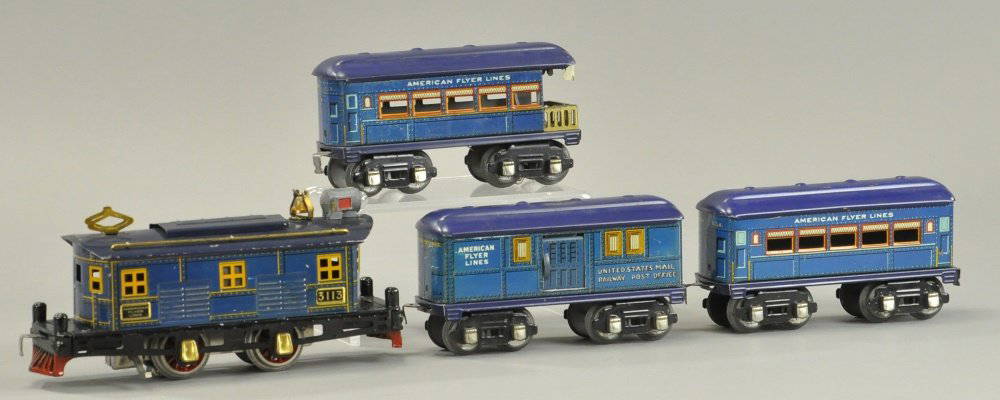 American Flyer Blue Bird Passenger Set