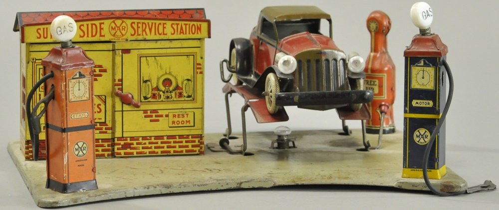 Marx Tin Windup Coupe Car W/ Battery Op Headlights