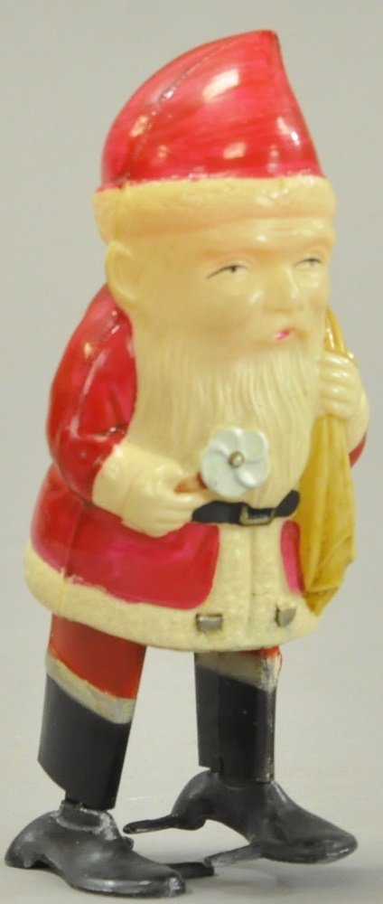 MECHANICAL CELLULOID WALKING SANTA