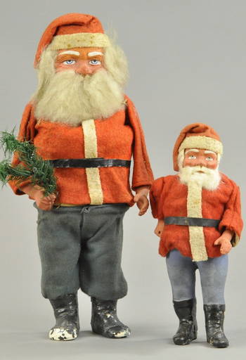 Two Santa Claus Candy Containers