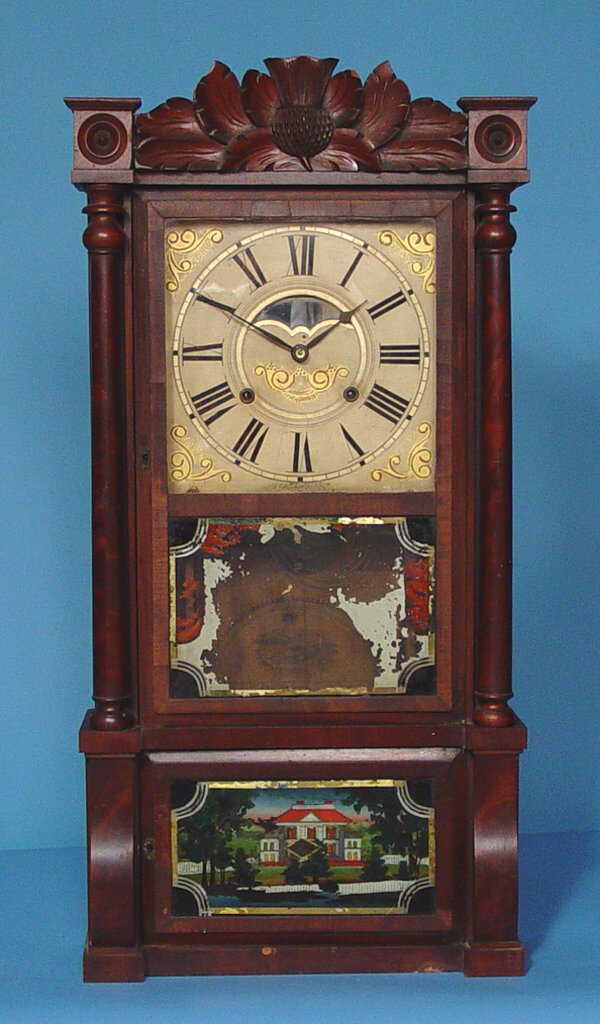 1010: Carved Birge & Mallory Empire Shelf Clock