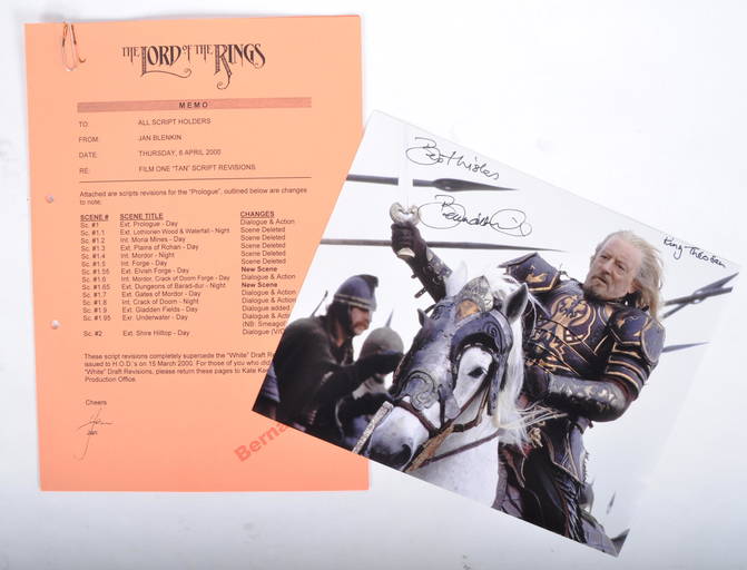 Collection Of Bernard Hill Lotr Original Revision Script Pages