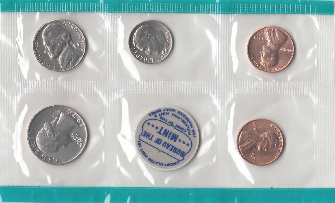 A Set Of 5 1970 Proof Set Us Coins