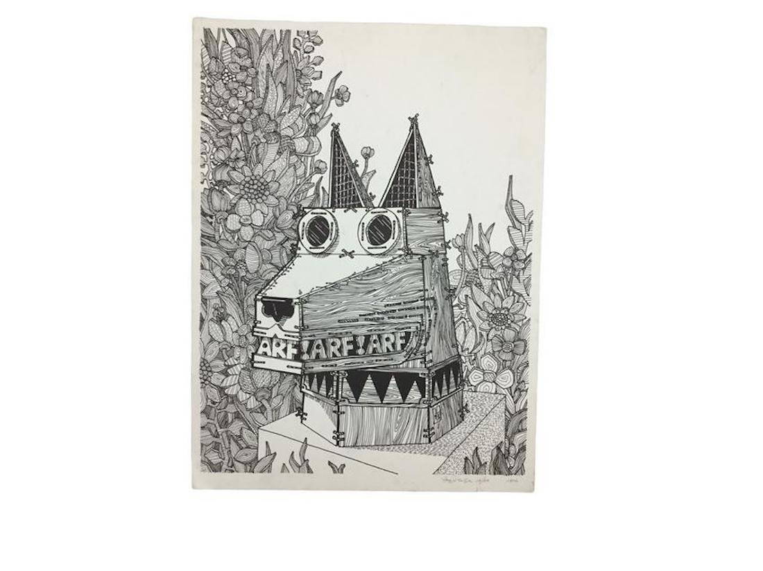 Leo Jensen Signed Lithograph , Arf, Arf, Arf Dog 10/100 Auction