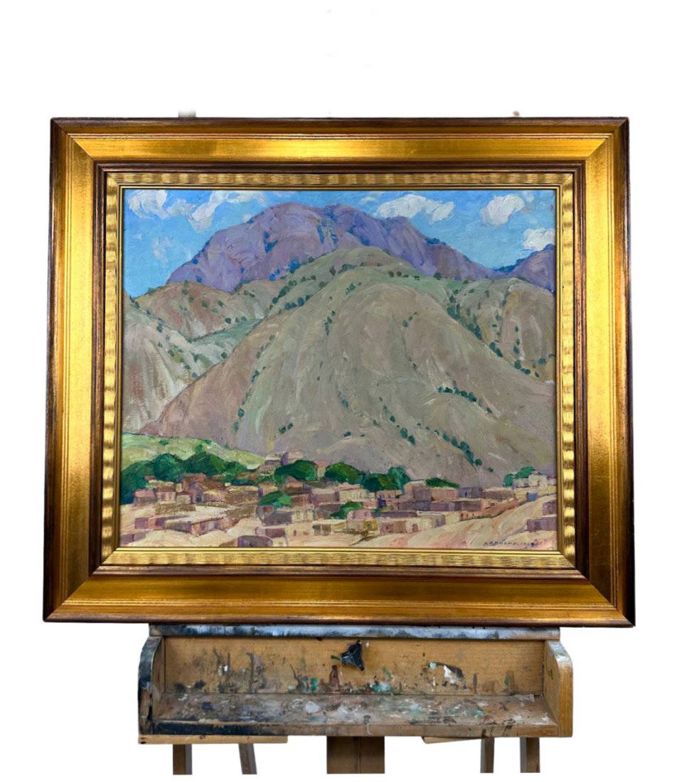Nellie Knopf Pueblo Landscape 1925 Auction
