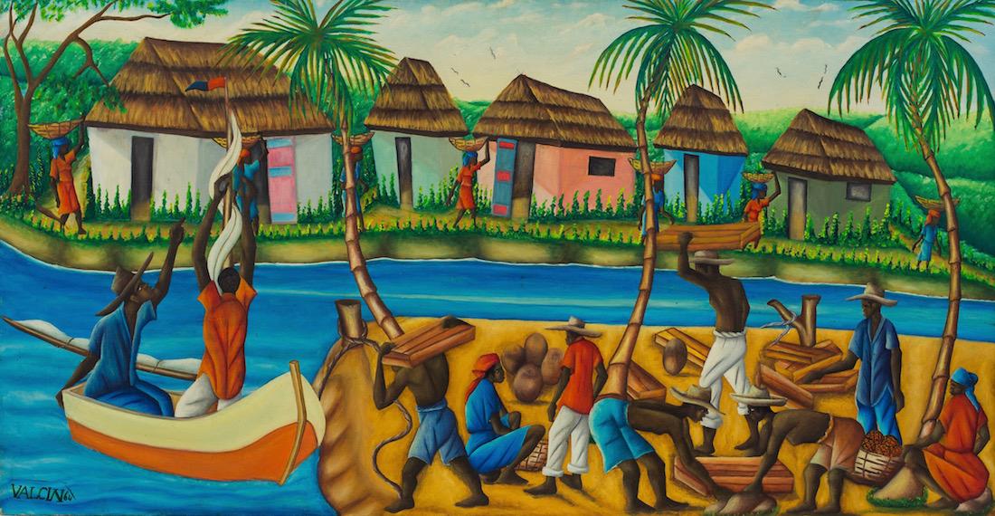 Gerard Valcin (Haitian) River, dated 1964,