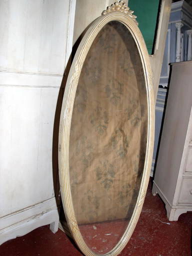 Louis Xvi Revival C1900 Ovaloid Mirror 25x56"