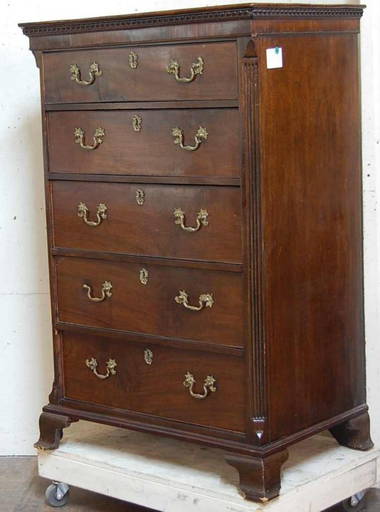Early Chippendale Mahogany Tall Chest