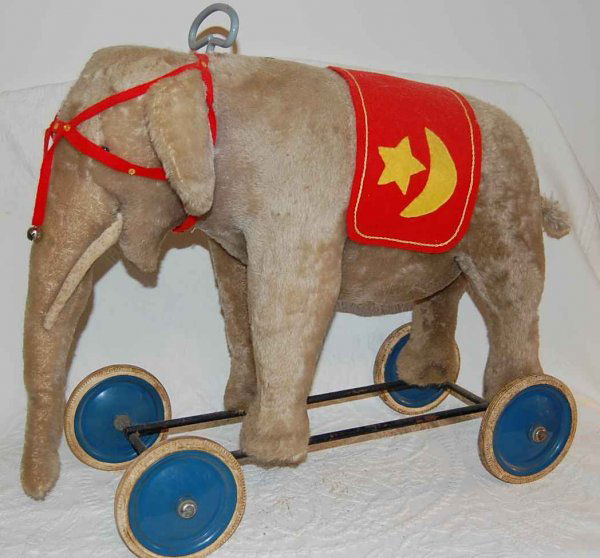 510: STEIFF ELEPHANT RIDING TOY