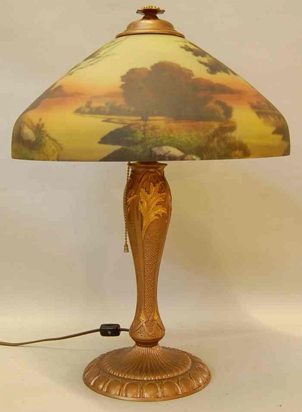 521: PHOENIX REVERSE PAINTED PARLOR LAMP