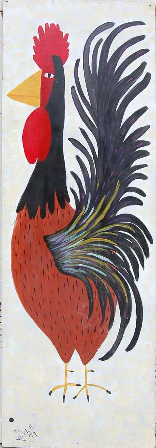 214: LARGE BARBARA WIKLE FOLKART PAINTING