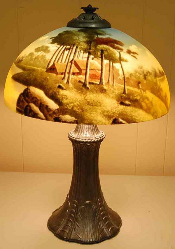 1041: PHOENIX REVERSE PAINTED LAMP