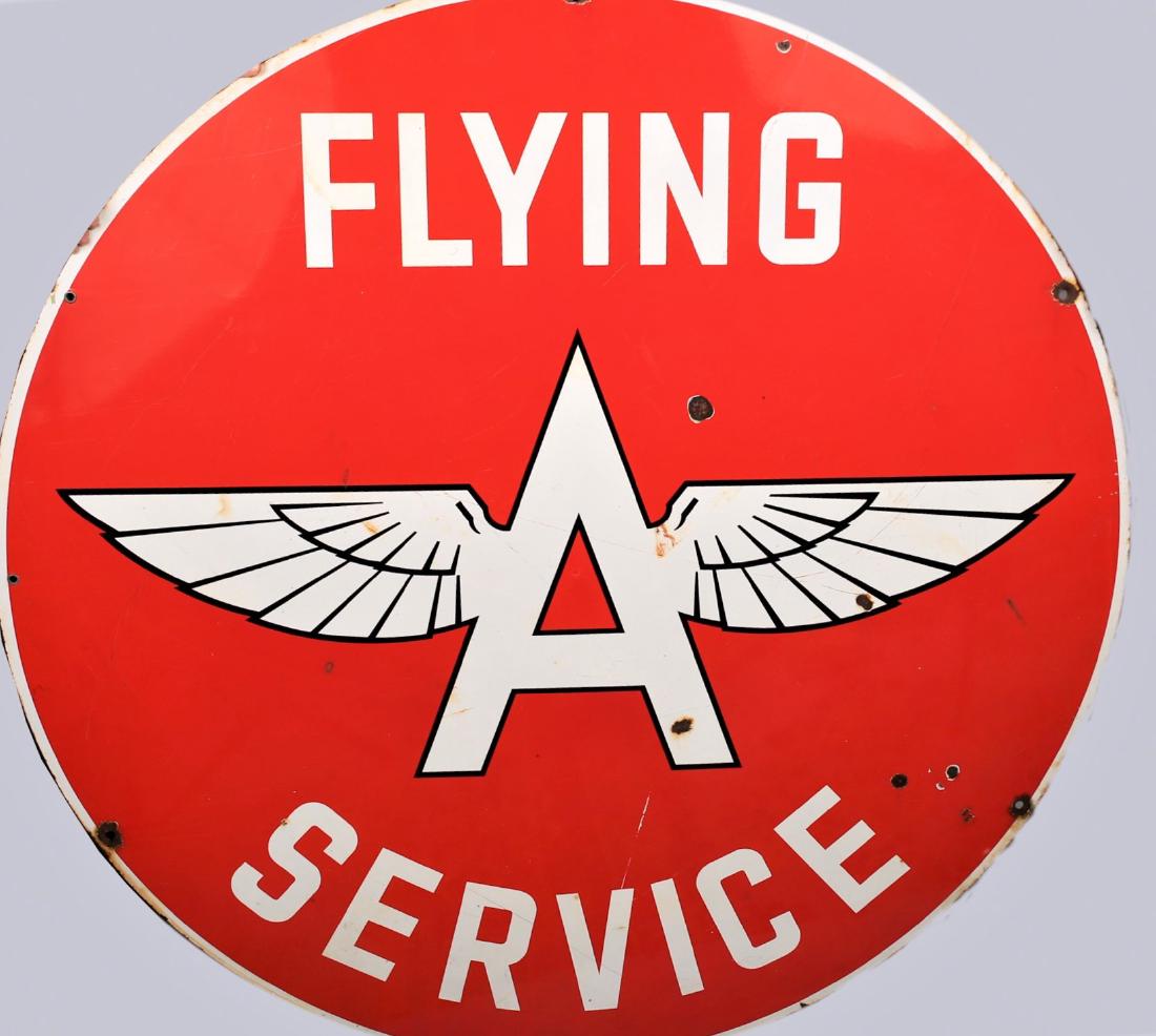 Flying A Service Double Sided Sign 48 Inches Porcelain