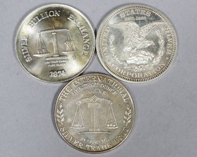 1986 World Trade Unit 1 Troy Oz .999 Fine Silver Round