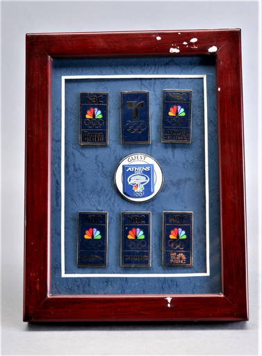 Framed 2004 Athens Nbc Olympic Pins