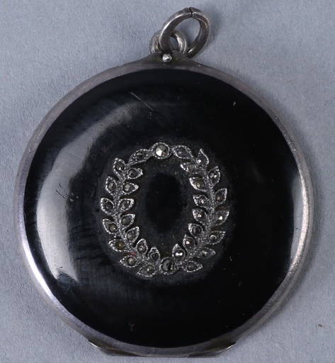 Antique German Sterling Black Enamel Locket