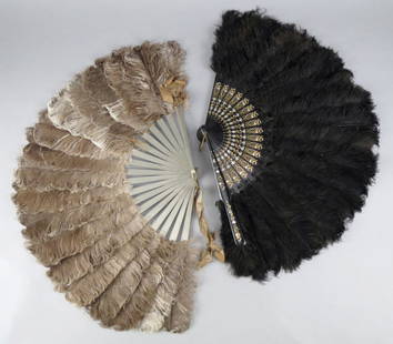 3 Ostrich Feather Fans