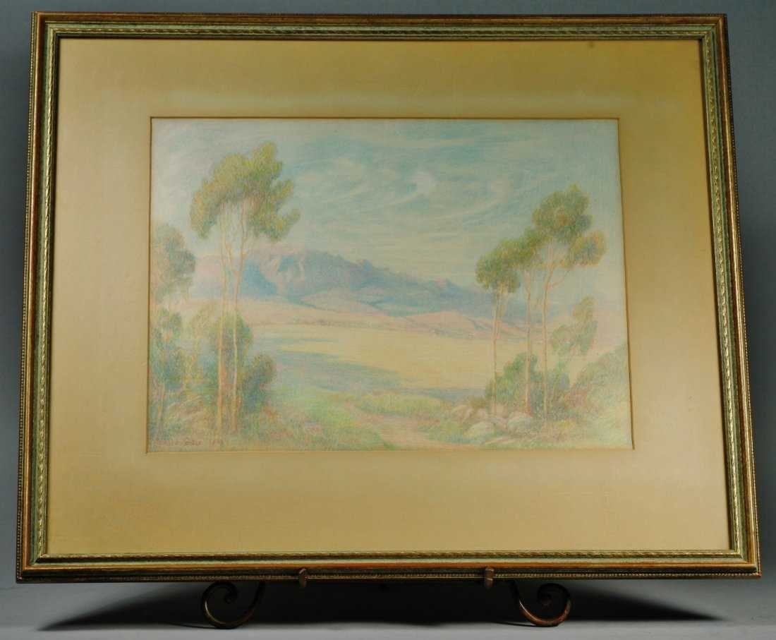 California Artist Leonard Lester Pastel "Eucalypts"