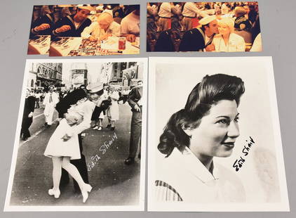 Iconic Times Square V J Day Kiss Photo Signed By Both The Sailor And ...