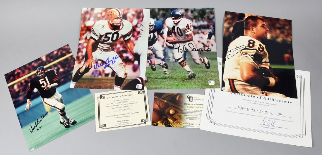 Chicago Bears Signed Photos Ditka Butkus Sayers Coa