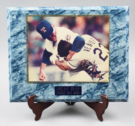 Nolan Ryan "strike Out King" Plaque & Photo