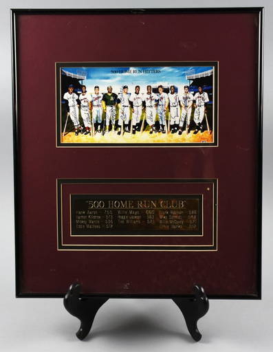 500 Home Run Club Multi Player Sign Lewis Mantle Coa