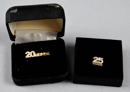 Fdny Engineer's 14k Gold 20 Year Service Badge.