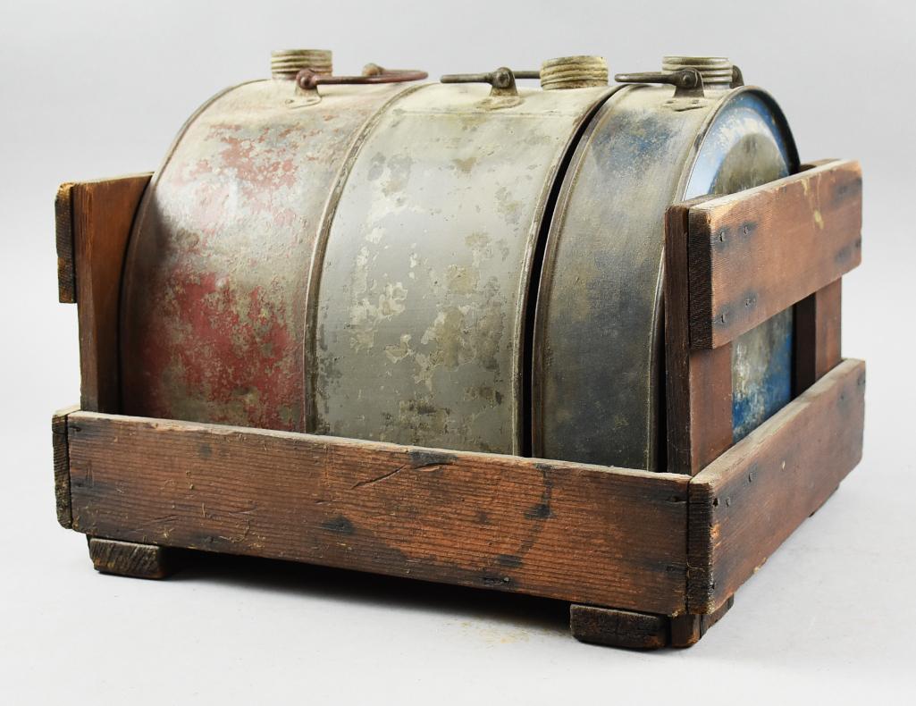 Model T Set Boyco Running Board Cans, Water, Gas, Oil